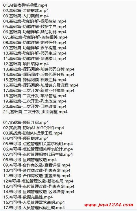 2024黑马aijava若依框架专题课 视频教程 下载java知识分享网 免费java资源下载