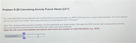 solved problem 5 25 ﻿calculating annuity future values [lo
