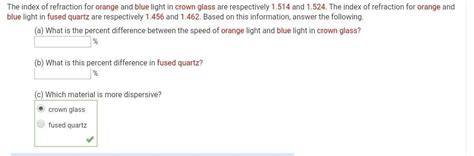 Solved A Prism Made Of Flint Glass Has A Cross Section That
