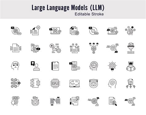 Language Model Icons Llm Icons Nlp Artificial Intelligence Icons Machine Learning Icons