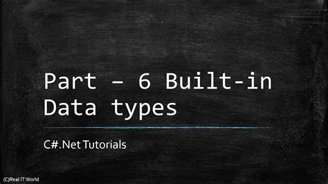 Part 6 Csharp Tutorial Built In Data Types Cnet Tutorials Youtube