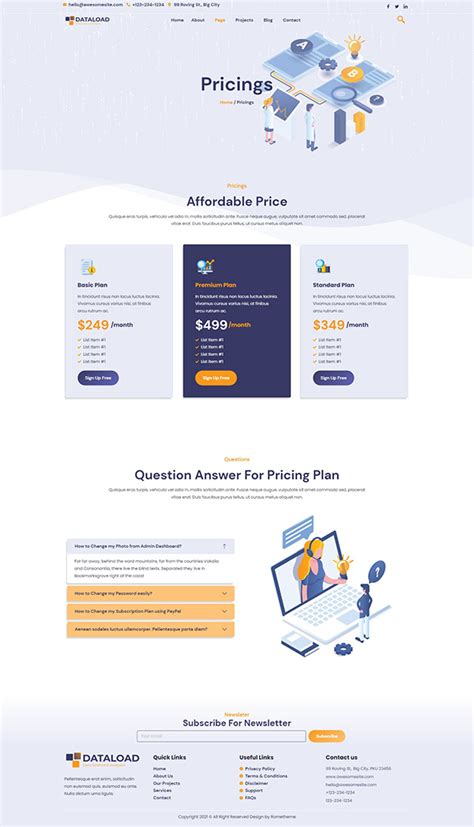 dataload data science and analytics elementor template kit by rometheme