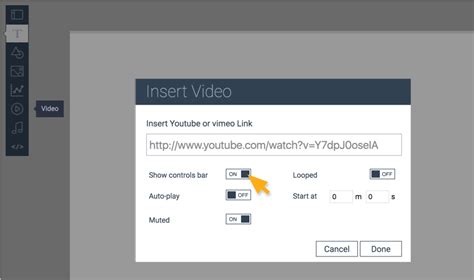 Show Bar Control In Video Visme
