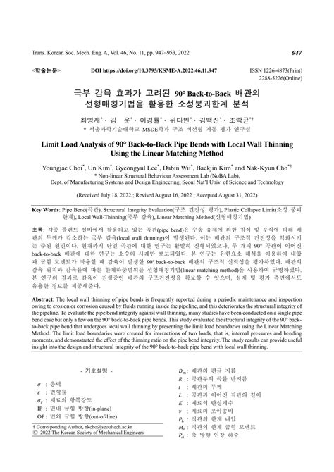 Pdf Limit Load Analysis Of 90° Back To Back Pipe Bends With Local Wall Thinning Using The