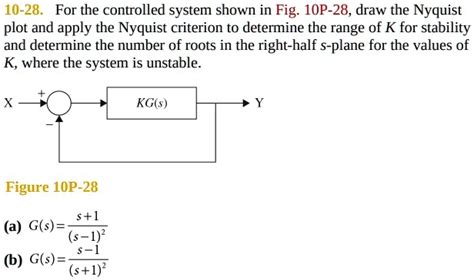 solved 10 28 for the controlled system shown in fig 10p 28 draw the