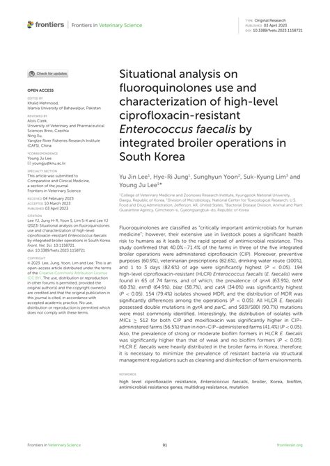 Pdf Situational Analysis On Fluoroquinolones Use And Characterization