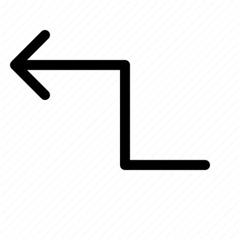 Zigzag Left Up Arrow Direction Back Backward Icon Download On