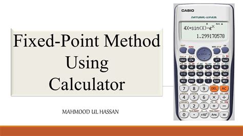 Fixed Point Iterative Method Using Calculator Fx 991es Plus
