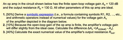 Solved Exercise 93 Effects Of The Finite Open Loop Gain An