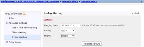 Configure Logging In Firepower Module For System Traffic Events Using