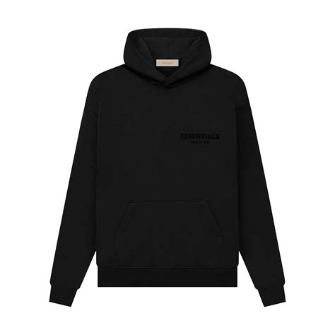 Essentials Pullover Hoodie Fw22 Stretch Limo Black Newcop