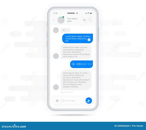 Chat Ui Application Design Concept Social Network Messenger Communication Service Screen