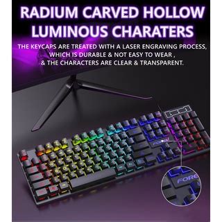 RGB Rainbow Light Keyboard And Mouse Set Mechanical Feel Backlight Gaming Combo LED Colourful