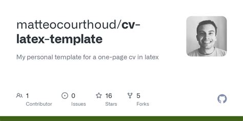 GitHub Matteocourthoud Cv Latex Template My Personal Template For A One Page Cv In Latex