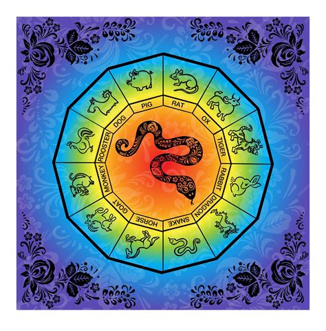 Pitón Serpiente Negra Con Vector De Pintura De Arco Iris Floral Vector Premium