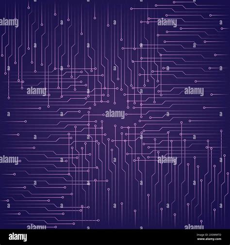 Abstract Technological Purple Background With Elements Of The Microchip