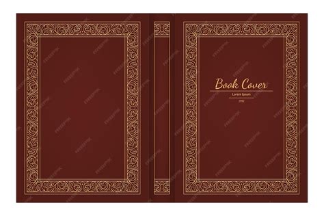 Couverture De Livre Ancien Détaillée 3d Réaliste Avec Cadre Vintage Décoratif Doré Et