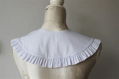 Colarinho Branco Colarinho Grande Laços Pretos Fita Branca Gola De