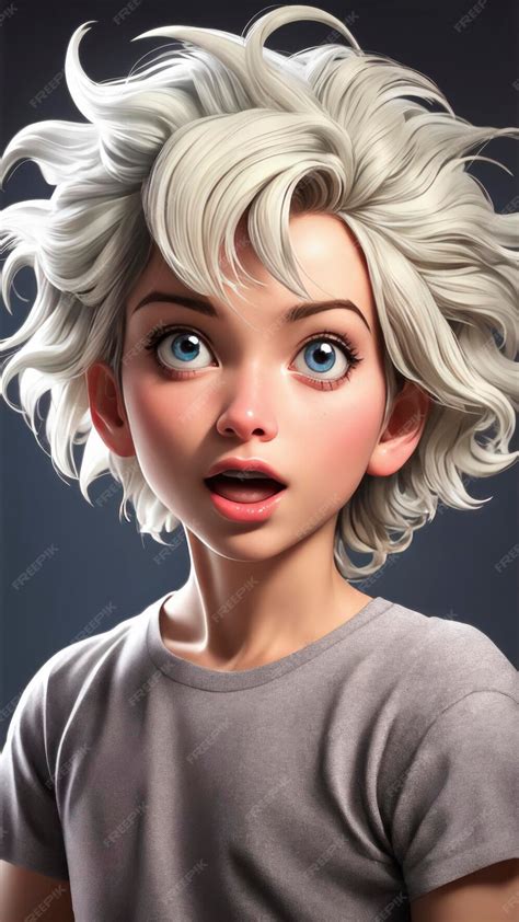 Premium Ai Image A Cute Tiny Girl With A Shocked Expression On Her Face