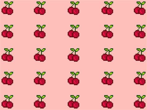 아트 그림 작품 픽셀 문자 아이콘 기호 디자인 패턴 과일 개념 체리 세트 프리미엄 벡터