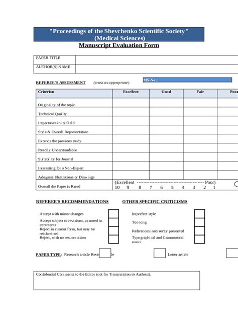 Manuscript Evaluation Doc Template Pdffiller
