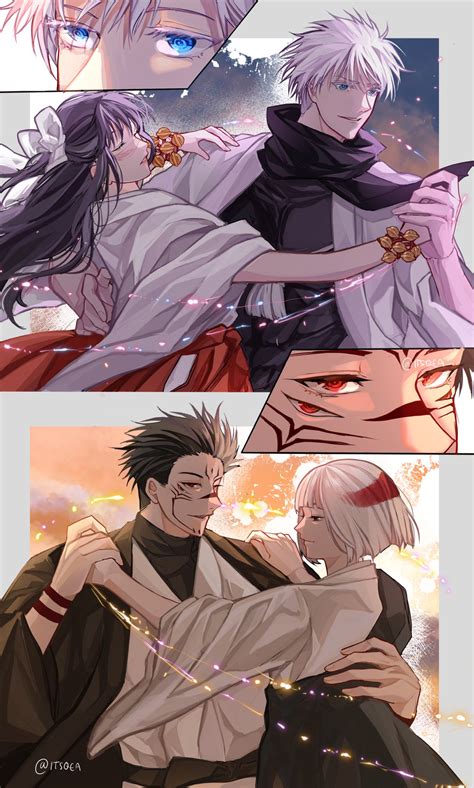 Gojou Satoru Ryoumen Sukuna Iori Utahime And Uraume Jujutsu Kaisen Drawn By Qeanoya Danbooru