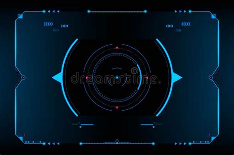 Abstract Circle Connection Futuristic With Flare Light On Grid Backgroundfuture Conceptvector