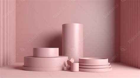 เวทีจำลองพร้อมแท่นผงสีชมพูโดดเด่นสำหรับการนำเสนอผลิตภัณฑ์ ดาวน์โหลดพื้นหลัง Powerpoint ฟรี