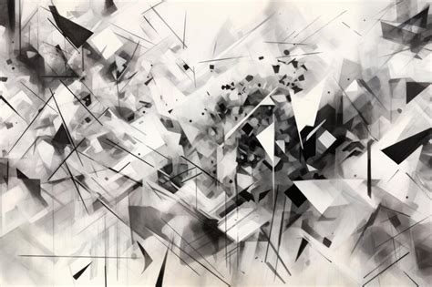 Premium Ai Image Symphony Of Abstract Shapes And Lines On A Monochromatic Background