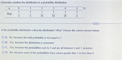 Solved Determine Whether The Distribution Is A Probability Chegg