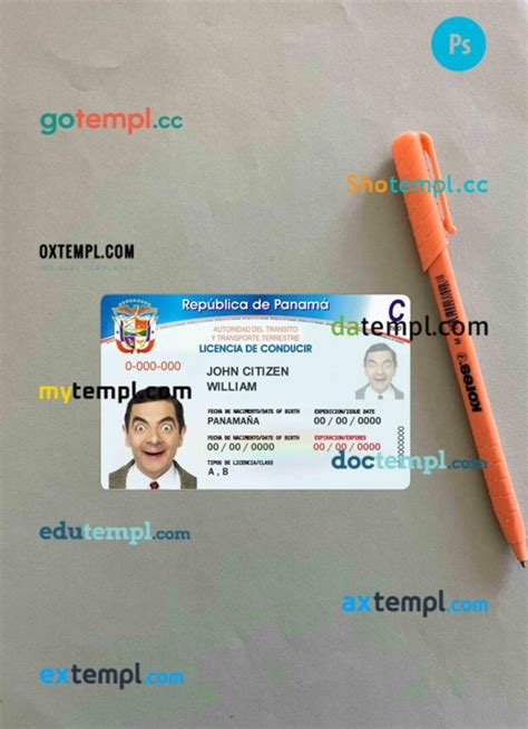 Panama Driving License Psd Files Scan Look And Photographed Image 2 In 1