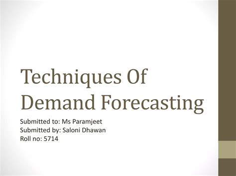 Techniques Of Demand Forecasting Methods For Small Retailers Ppt