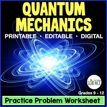 Quantum Mechanics Homework Worksheet By Amy Brown Science TPT