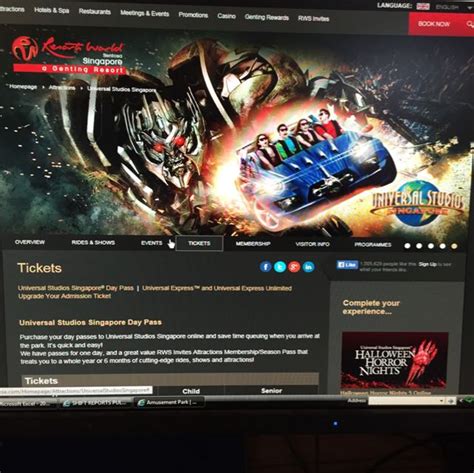 Universal Studios Singapore Day Pass For 2 Adults Tickets And Vouchers