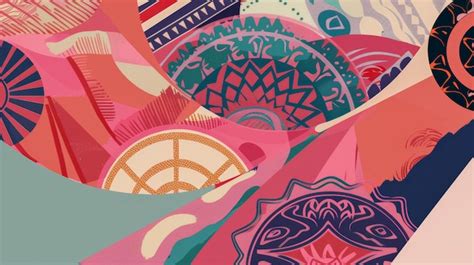 Vibrant Abstract Mural With Ancient Cultural Patterns Premium Ai Generated Image