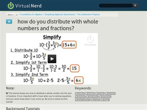 How Do You Distribute With Whole Numbers And Fractions Instructional Video For 6th 8th Grade