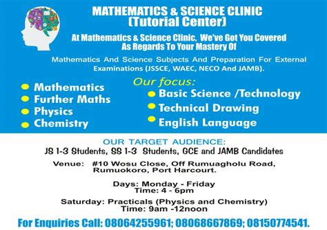 Mathematics And Science Clinic