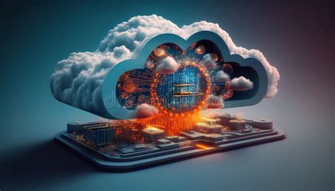 Cloud Computing Technology Concept Generative Ai Stock Illustration Illustration Of