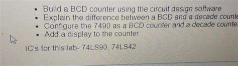 Solved Build A Bcd Counter Using The Circuit Design Software