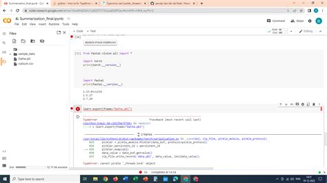 typeerror cannot pickle thread lock object fastai fast ai