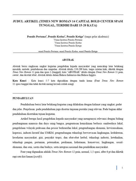 Template Jurnal Pengabdian Masyarakat Pdf