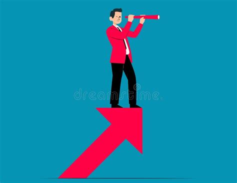 Using Telescope To Look Into The Distance Business Vision Concept