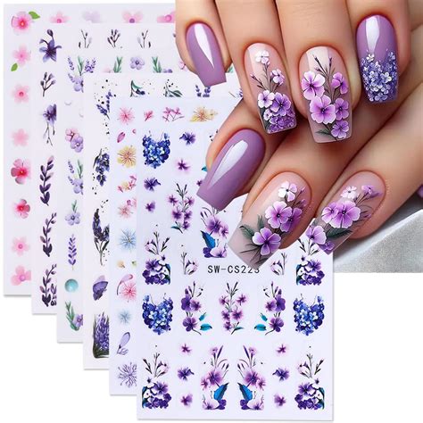 Flower Nail Art Stickers 3d Self Adhesive Flower Nail