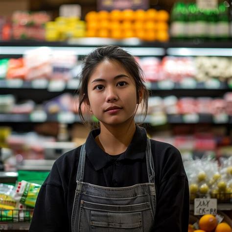 Premium Photo Sales Assistant In Supermarket Demonstrating Dairy Products Food