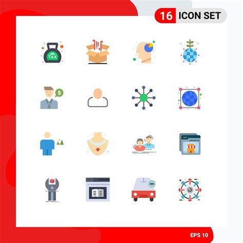 16 User Interface Flat Color Pack Of Modern Signs And Symbols Of Green Globe Goods Earth Head