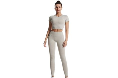 2 Piece Yoga Short Sleeve Crop Top And Leggings Deal Dublin South