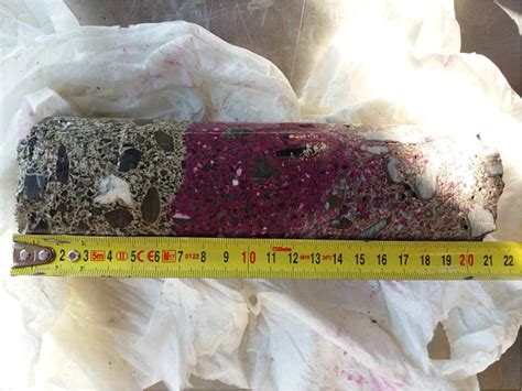 Example Of Carbonation Detection On A Concrete Specimen Courtesy Of