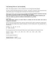 Example Problem Calculating Returns And Variability DOCX Calculating Returns And Variability