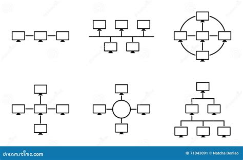 Network Topology Internet Connection Vector Illustration Stock Vector