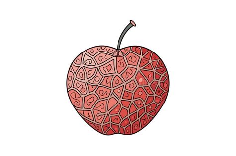 Abstract Apple With A Blend Of Neural Networks Geometric Patterns And